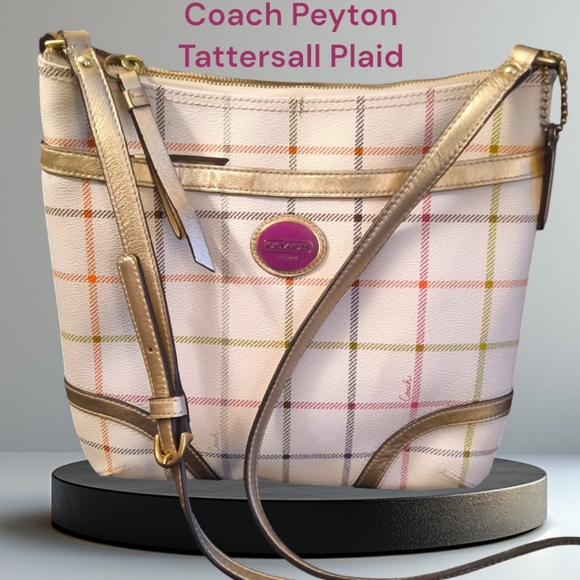 Coach | Bags | Coach Peyton Tattersall Plaid Crossbody Euc | Poshmark